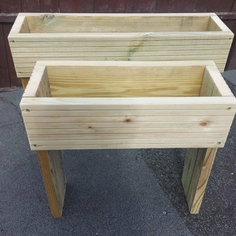 Handmade wooden garden planters